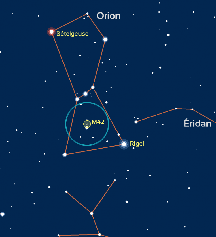 La nébuleuse d'Orion M42 - Aux jumelles La nébuleuse d'Orion M42 - Aux jumelles